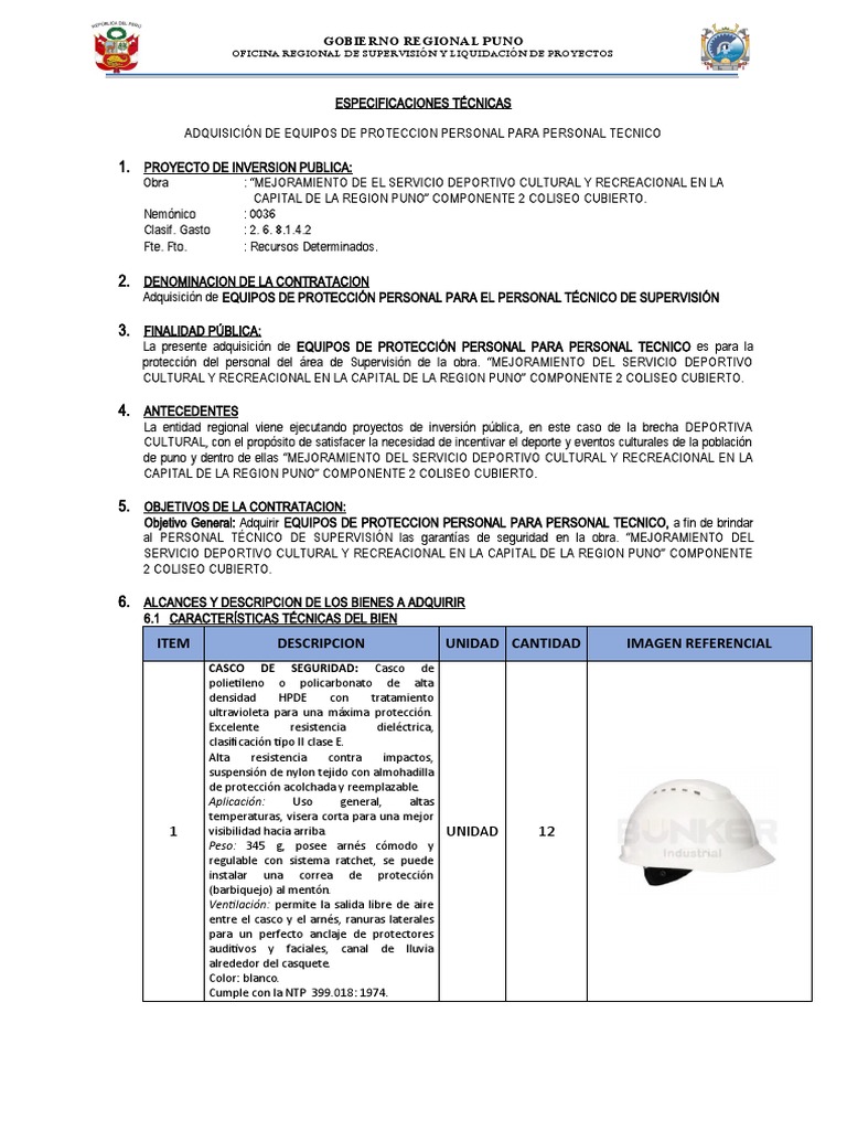 Ee - TT - Epp Personal Tecnico Supervision 2021 | PDF | Casco | Materiales