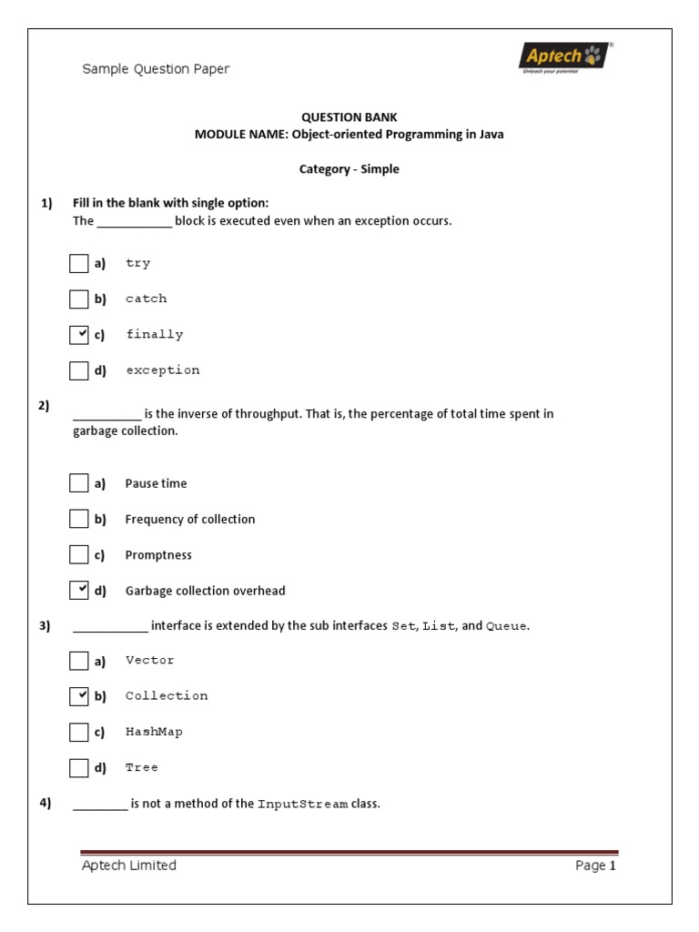 Ov Sample Qb Oop In Java Pdf Java Programming Language String Computer Science 5763