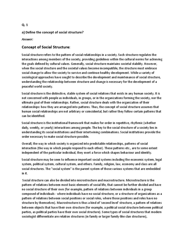 Assignment Code 8606 AIOU | PDF | Socialization | Social Structure