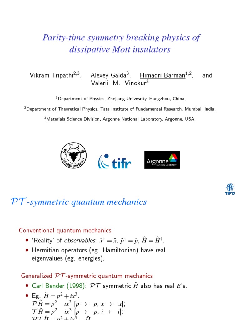 Poster PT Symmetry Breaking Physics | PDF | Scientific Theories ...