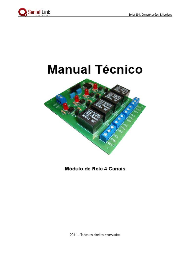 Manual Técnico Módulo De Relê 4 Canais Pdf Arduino Relé