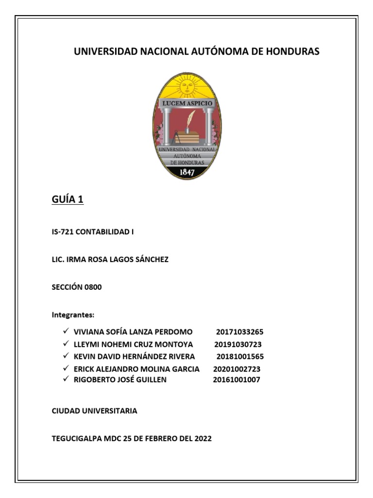 Guia 1 Contabilidad | PDF | normas internacionales de INFORMACION FINANCIERA | Contabilidad