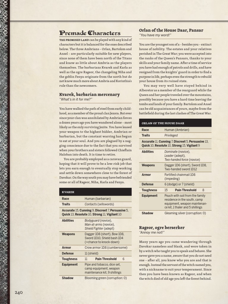 Symbaroum Pregen | PDF