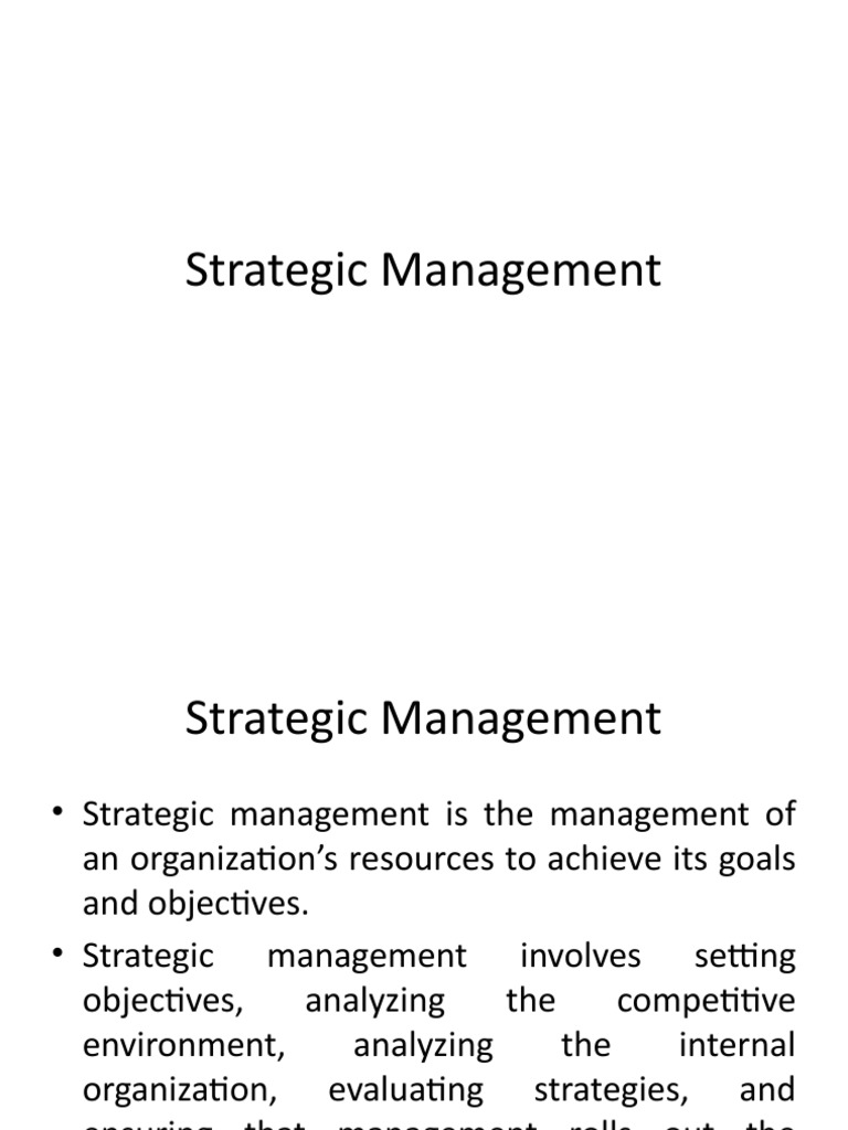 Understanding Strategic Management Basics | PDF | Strategic Management | Goal