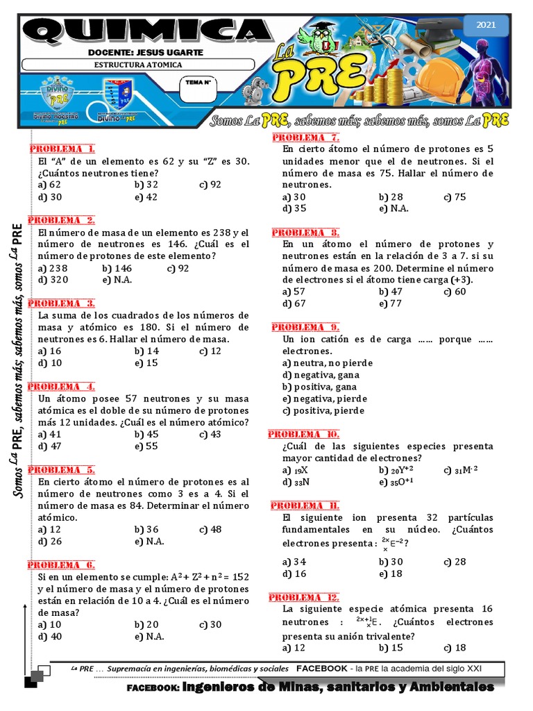 Estructura Atomica | PDF | Átomos | Neutrón