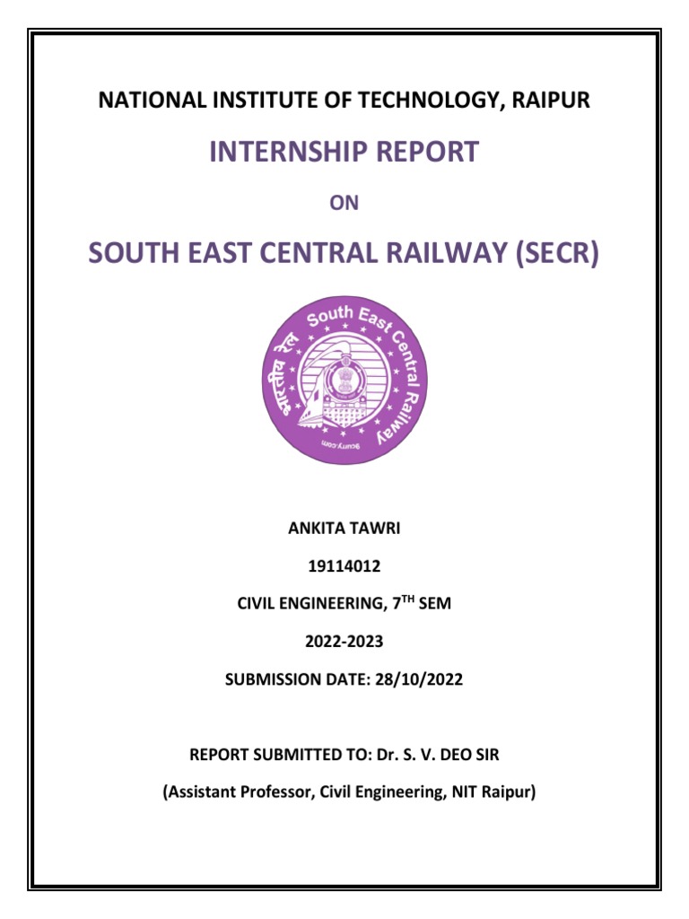 Civil Engg Internship at SECR | PDF | Bridge | Engineering
