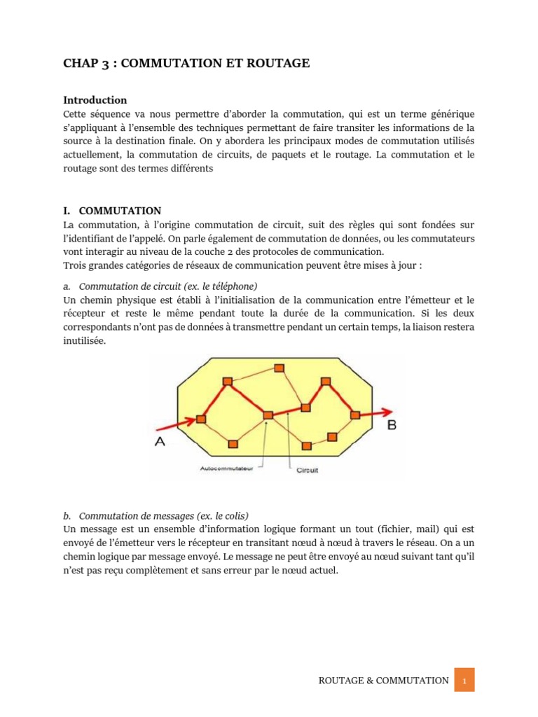 Chap3 Routage Et Commutation | PDF | Commutateur réseau | Routage