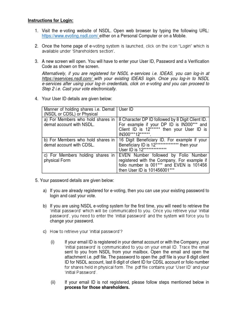 Instructions For Login | PDF | Password | Login