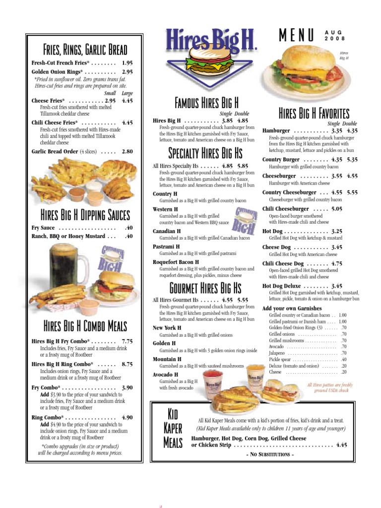 Main Menu | PDF | Hamburgers | French Fries