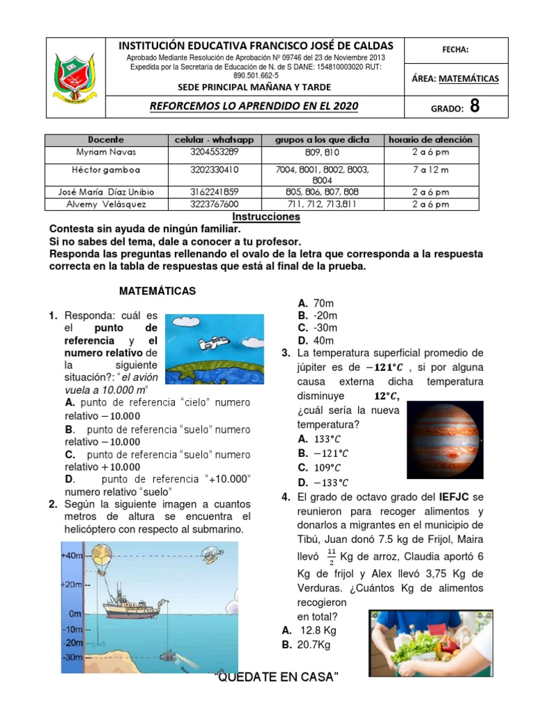 Guia 1-8° - Matematicas | PDF Guia 1-8° - Matematicas | PDF