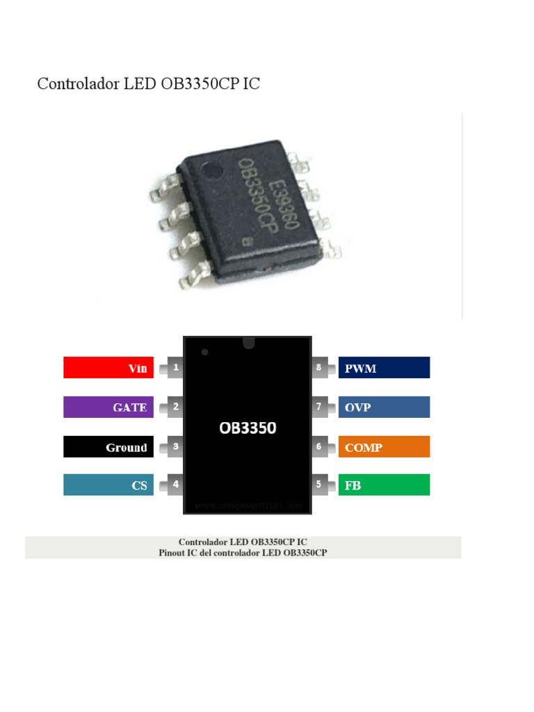 Controlador LED OB3350CP IC-98035 | PDF | Diodo emisor de luz | Pantalla de cristal líquido