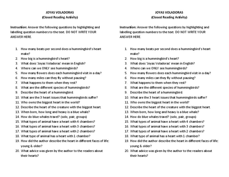 JOYAS VOLADORAS - Closed Reading | PDF | Language Arts & Discipline