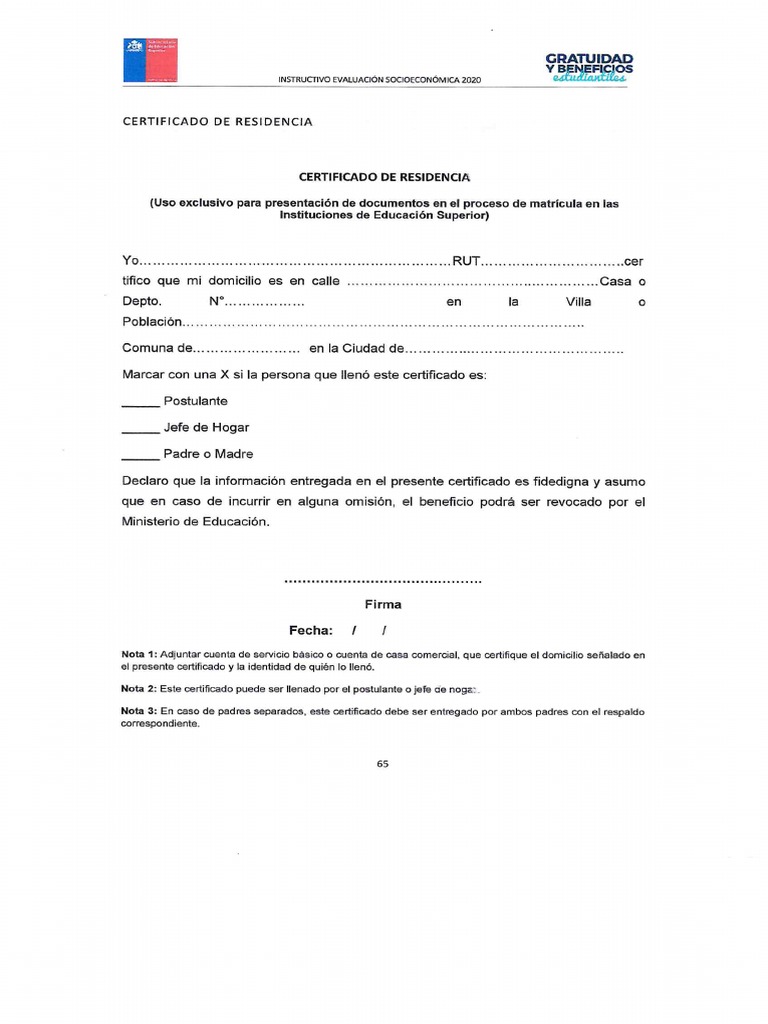 Certificado de Residencia | PDF