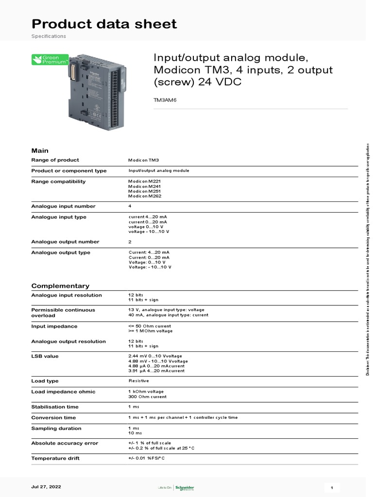 Modicon TM3_TM3AM6 | PDF | Power Supply | Direct Current