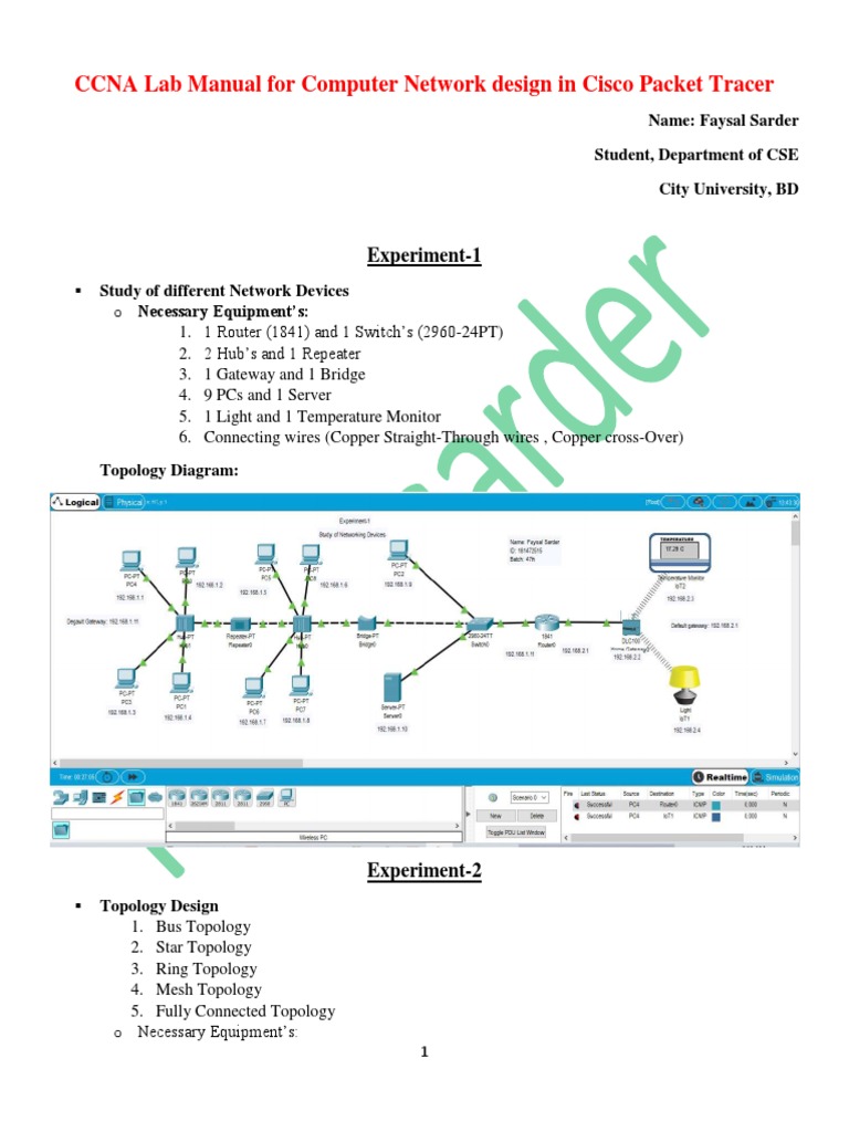 CN Lab Manual Solutions | PDF | Computer Network | Network Topology