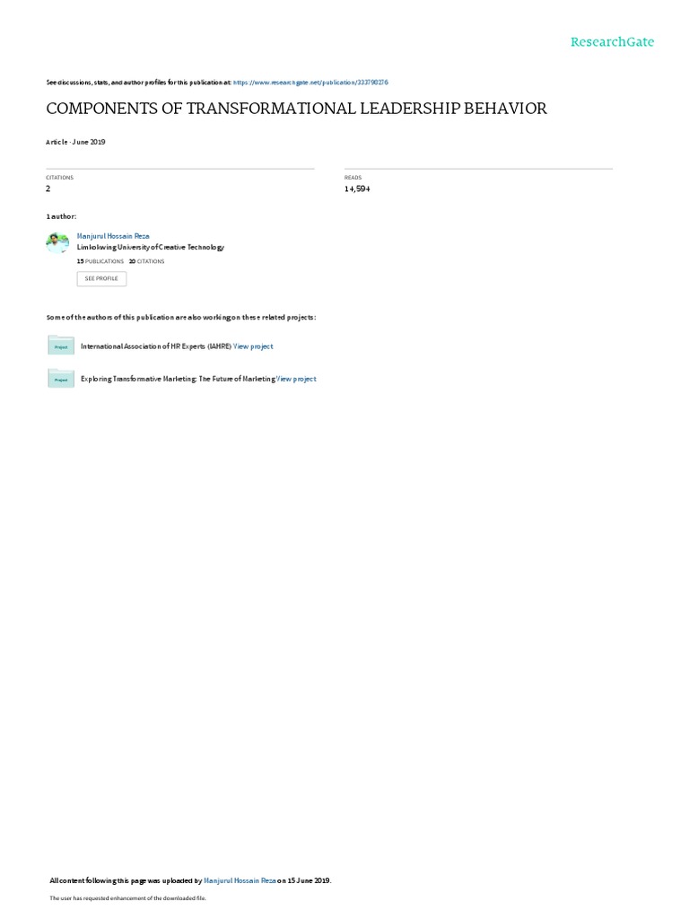 Transformational Leadership Insights | PDF | Transformational Leadership | Leadership