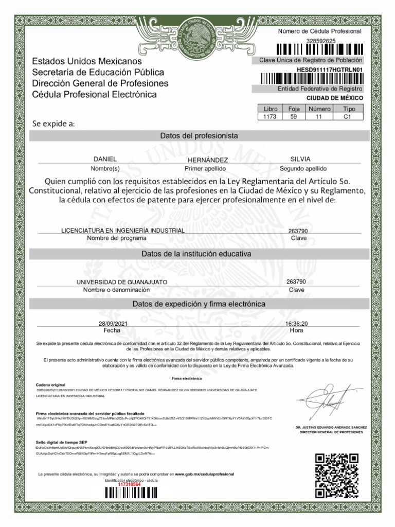 Cedula Profesional | PDF