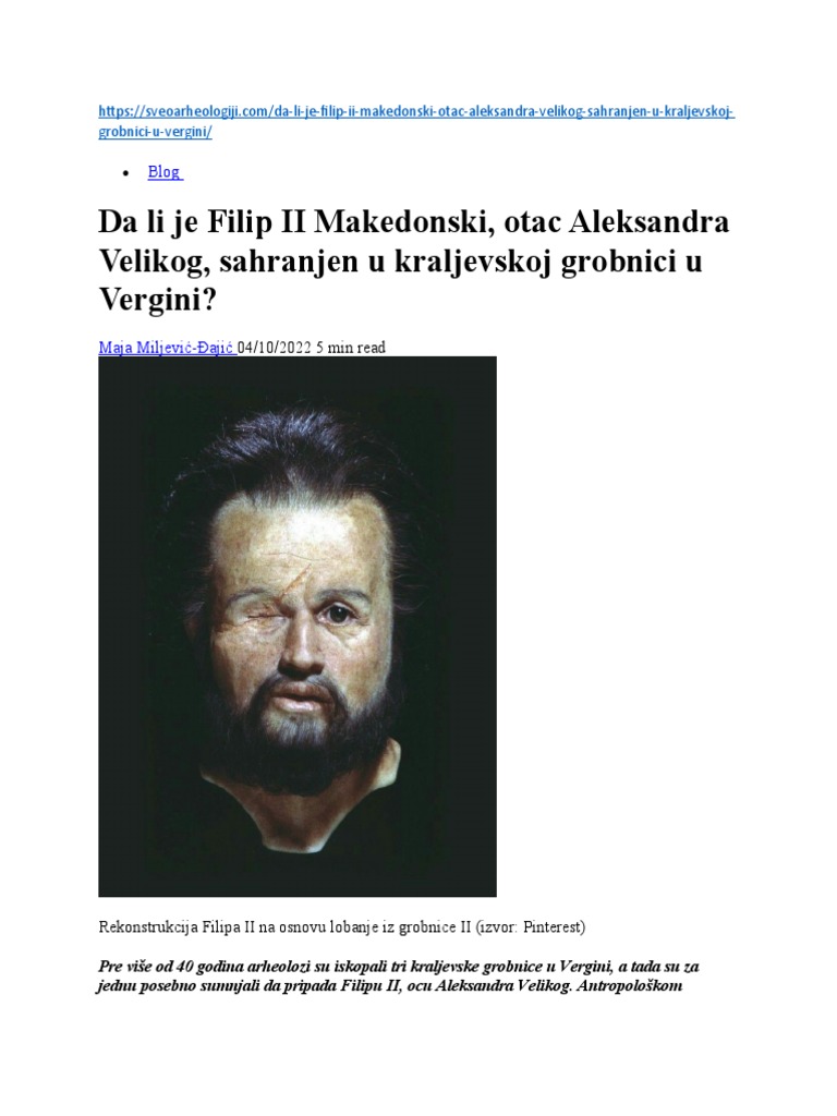 Da Li Je Filip II Makedonski, Otac Aleksandra Velikog, Sahranjen U ...