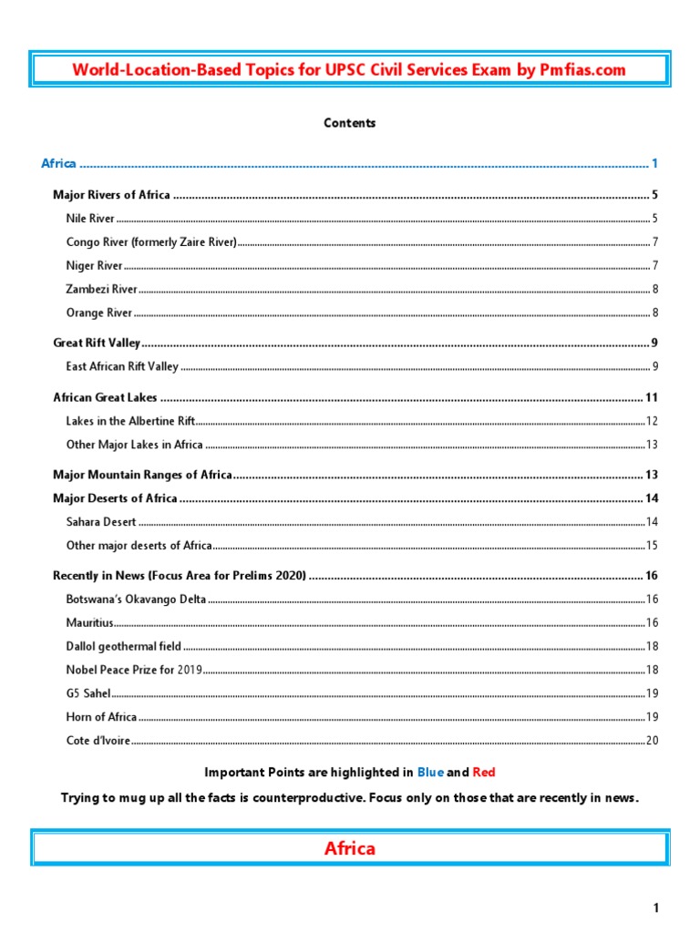 PMFIAS LBT Mapping World Geography | PDF | Nile | Earth Sciences