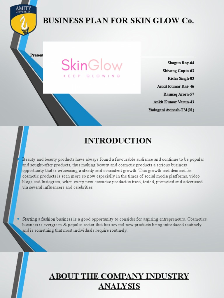 Business Plan For Skin Glow Company | PDF | Marketing | Cosmetics