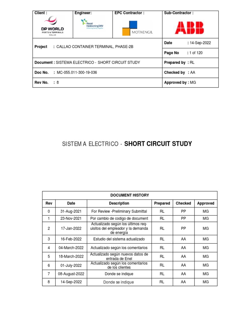Sistema Electrico - : Short Circuit Study | PDF | Transformer ...