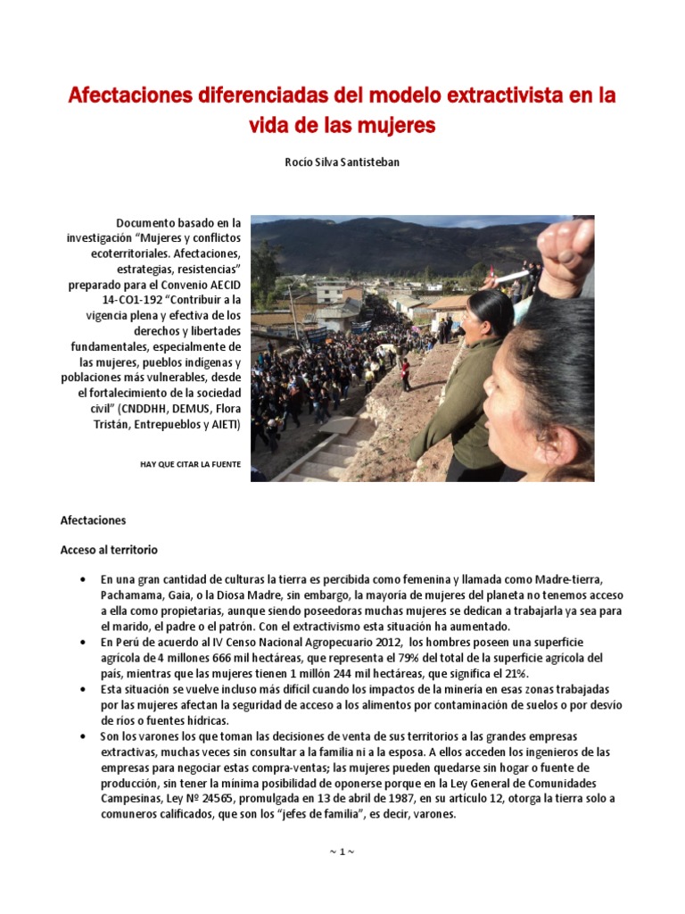 RSS Afectaciones Diferenciadas Del Modelo Extractivista en La Vida de ...