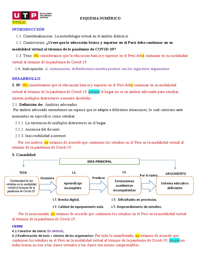 Esquema Pc2 Definicon y Causalidad | PDF | Educación primaria | Aprendizaje