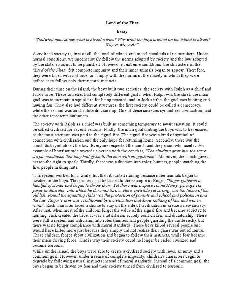 What Defines Civilization? An Analysis of the Two Societies Formed in ...