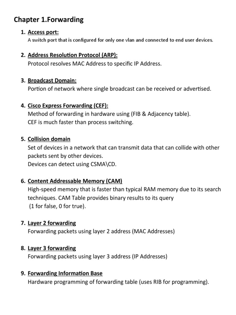 Understanding Key Networking Concepts Related to Switching and Forwarding | PDF