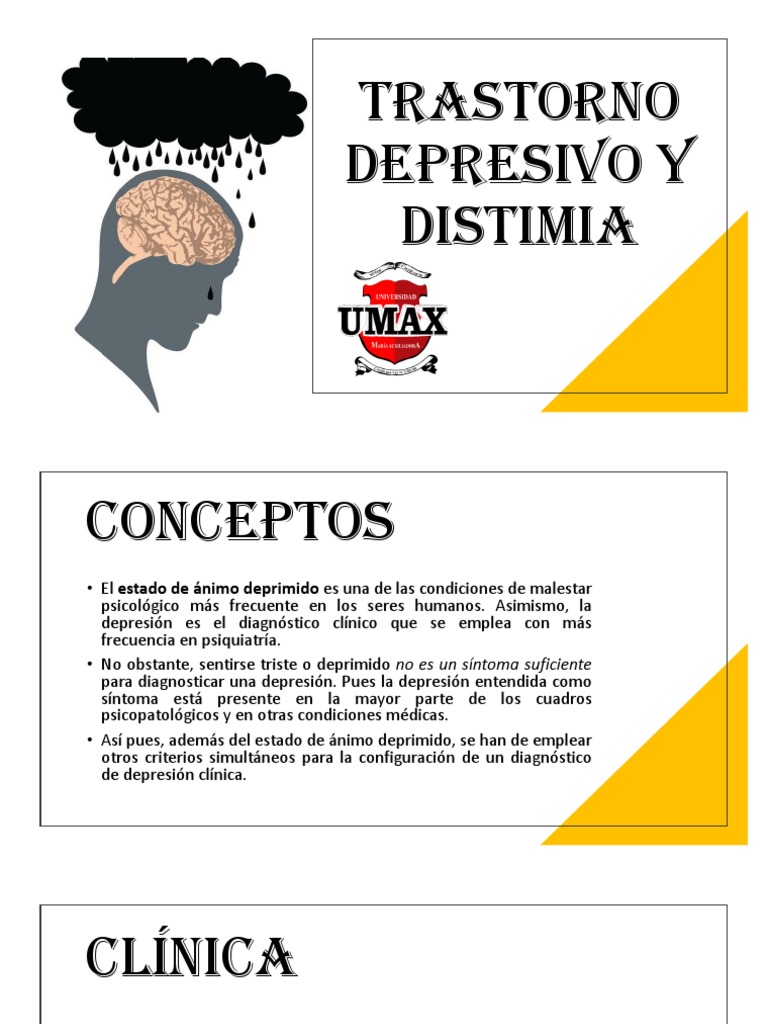 Unidad III - Depresión y Distimia | PDF | Depresión (estado de ánimo ...