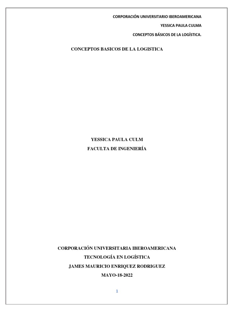 Conceptos Basicos De La Logistica Pdf Logística Calidad Comercial