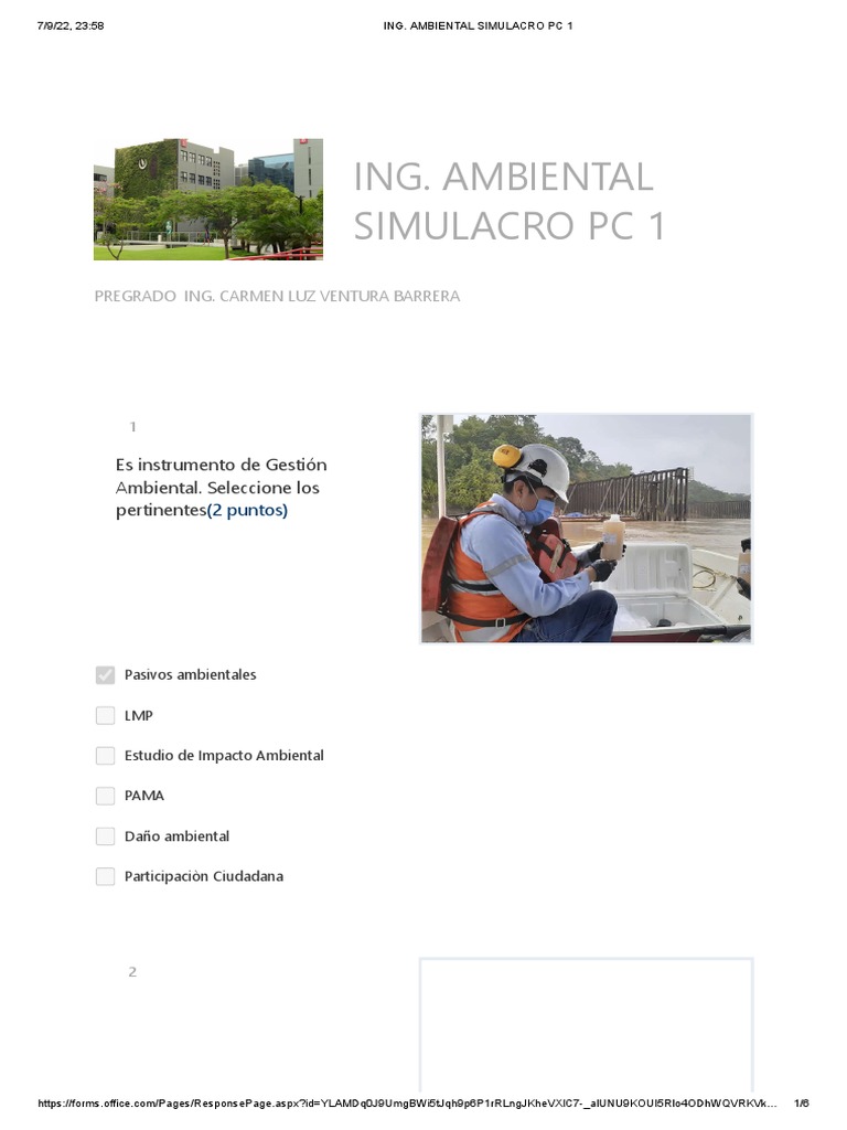 Ing. Ambiental Simulacro PC 1 | PDF | Entorno natural | Tierra