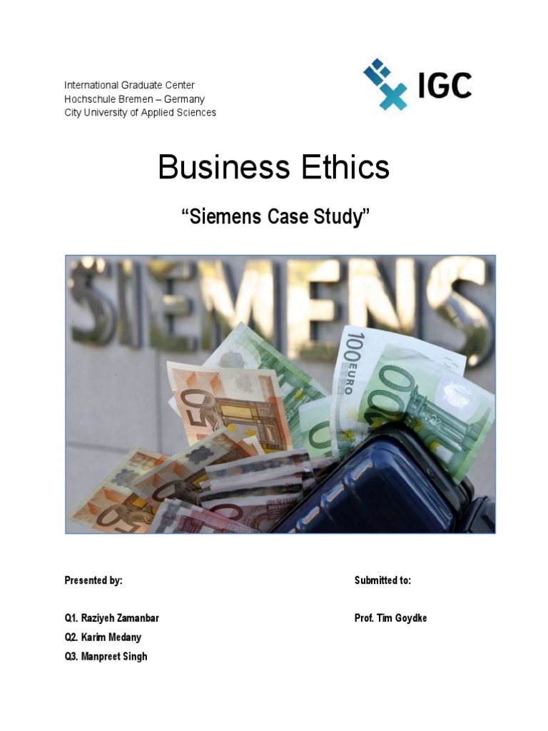 Business Ethics: Siemens Case Study | PDF | Bribery | Corruption