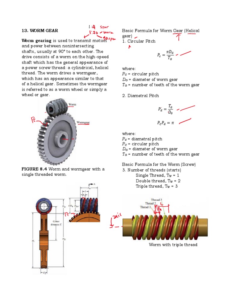 Worm Gear Design and Calculations | PDF | Gear | Machines