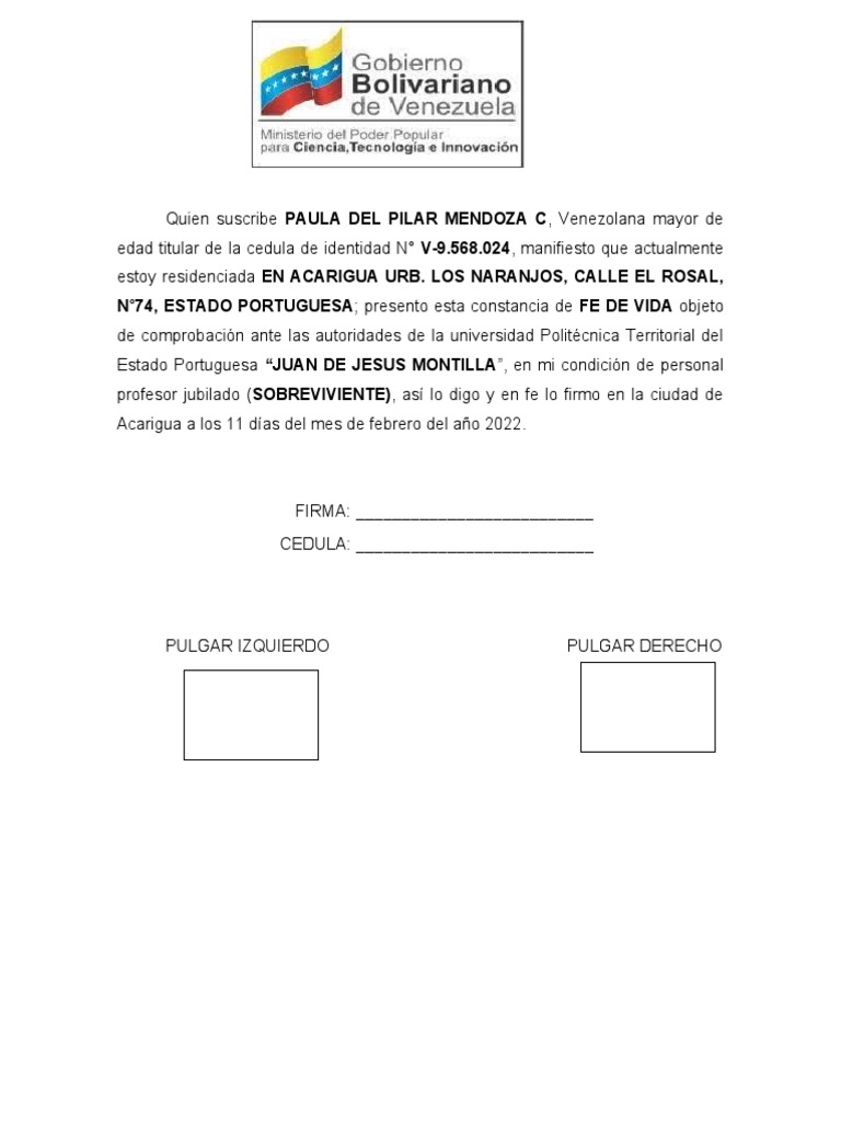 Fe de Vida | PDF