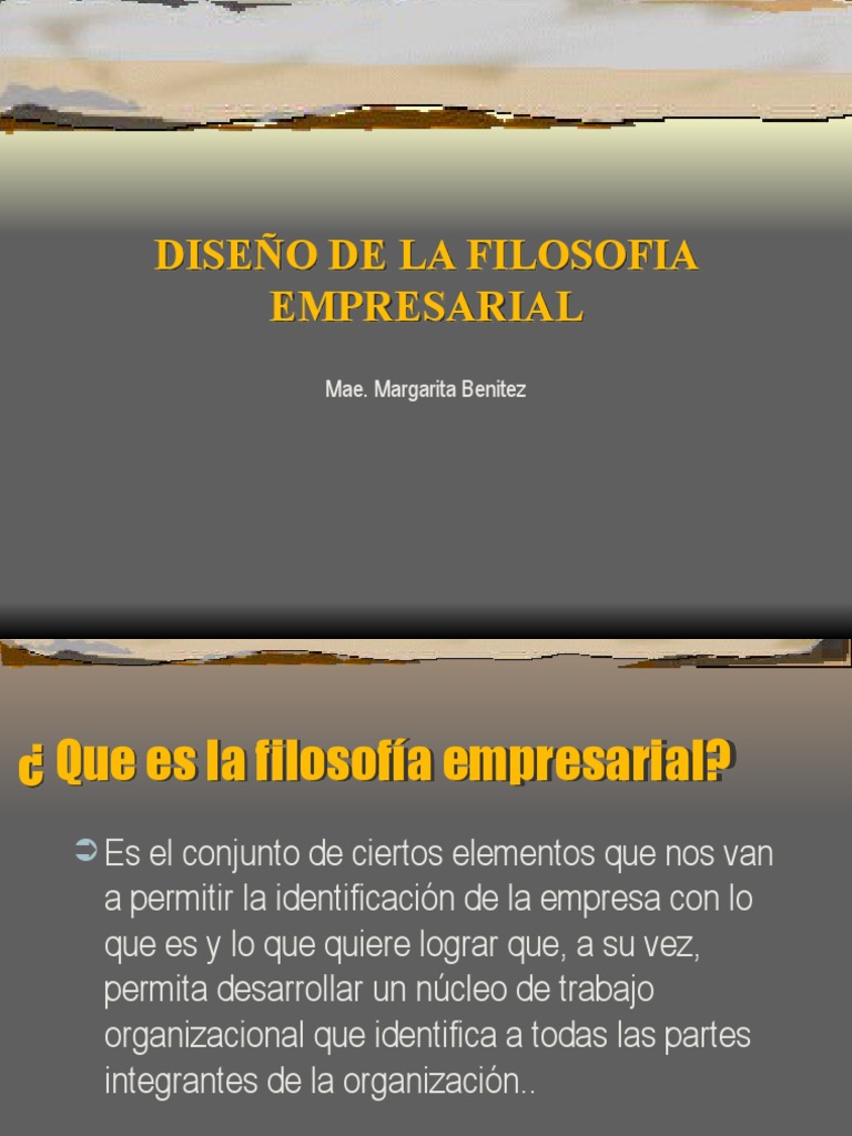 Diseño de la Filosofía Empresarial | PDF | Business | Mercado (economía)