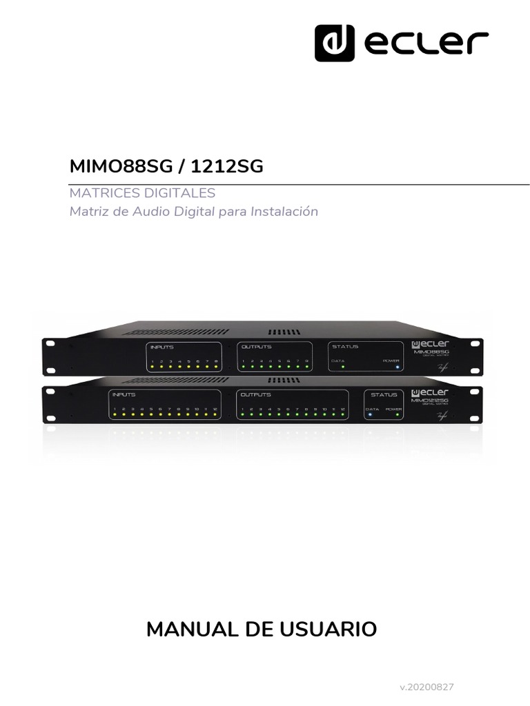 Ecler MIMO88SG-1212SG User Manual ES | PDF | Enchufes y tomas de corriente alterna | Diodo ...