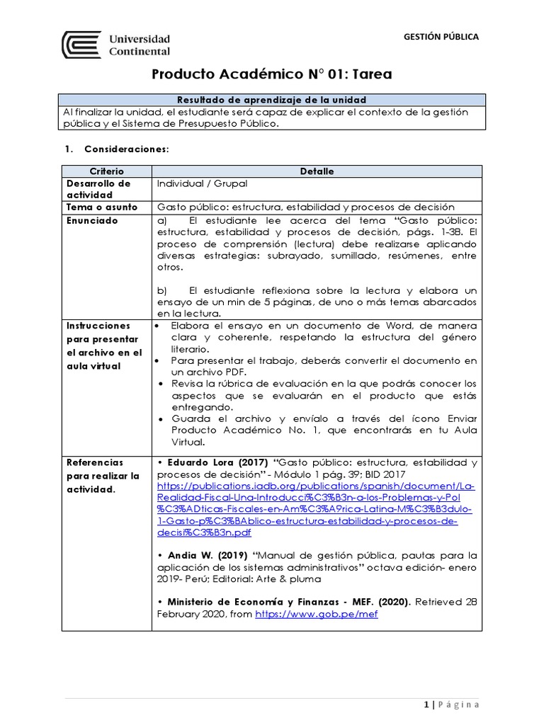 PRODUCTO ACADEMICO #01 - Gestión Pública | PDF | Ciencia cognitiva | Cognición
