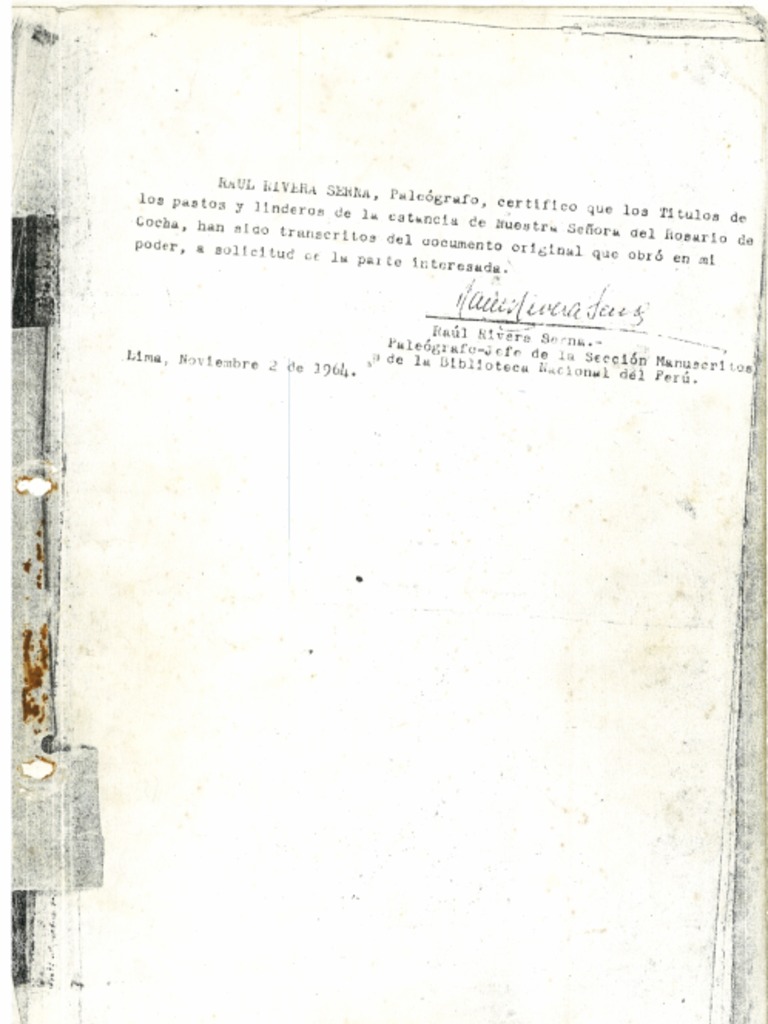 Traducción Del Manuscrito de Huañec-Yauyos "Conde de San Isidro" 1594 ...