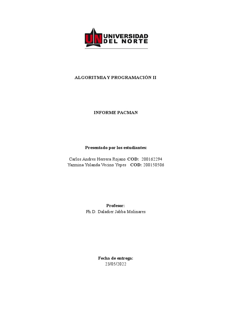 Informe Pacman | PDF | Java (lenguaje de programación) | Programa de computadora