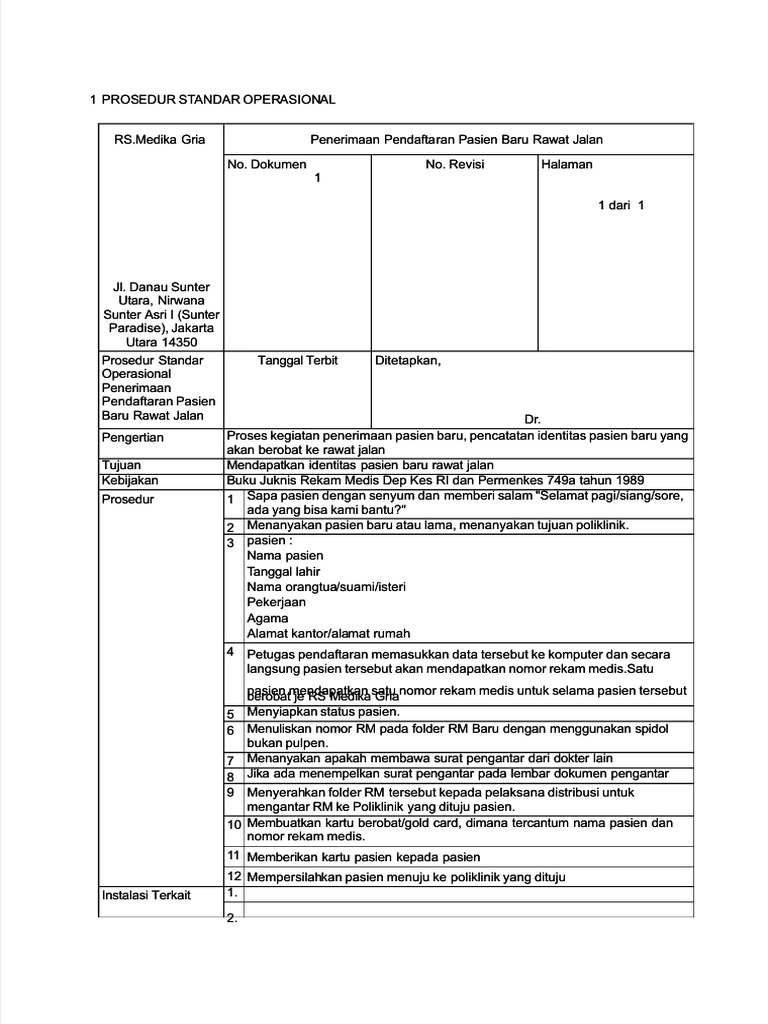 PDF Sop Rekam Medis Compress | PDF | Sains & Matematika