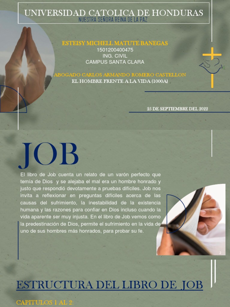 El libro de Job y sus enseñanzas sobre la fe en Dios ante el ...