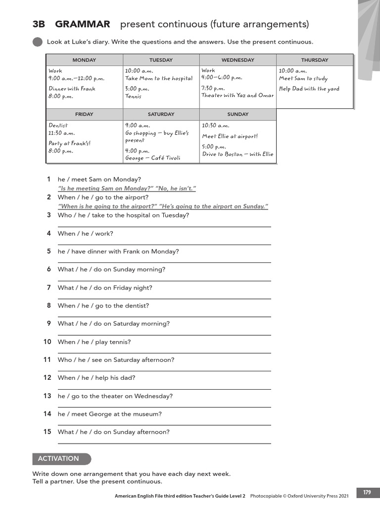 AEF3e Level 2 TG PCM Grammar 3B | PDF
