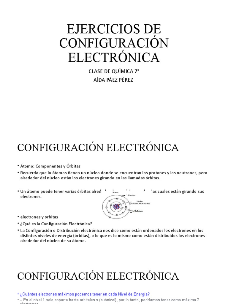 Ejercicios De Configuracin Electrnica Pdf Configuración Electronica
