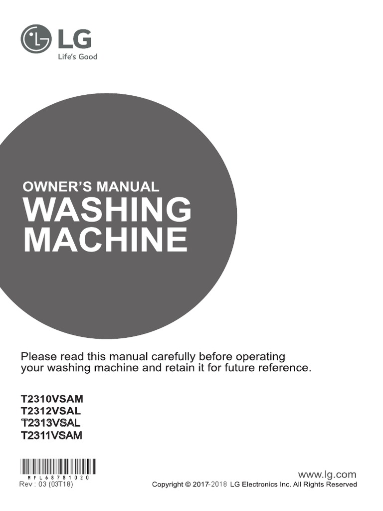 LG Washer Machine Manual | PDF