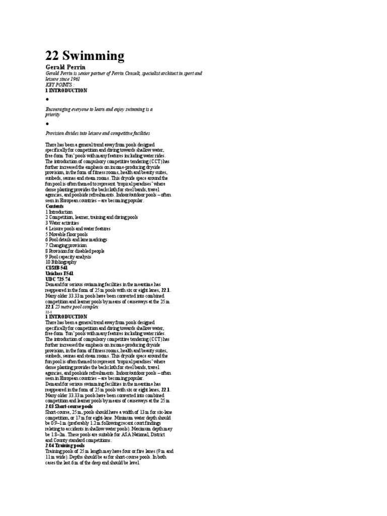 22 Swimming | PDF | Swimming Pool | Leisure Activities