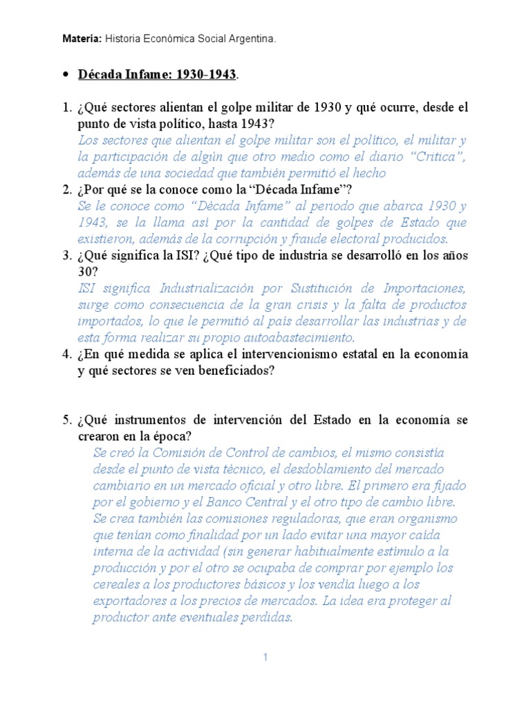 Cuestionario 1930-1943 | PDF | Economias | Macroeconómica