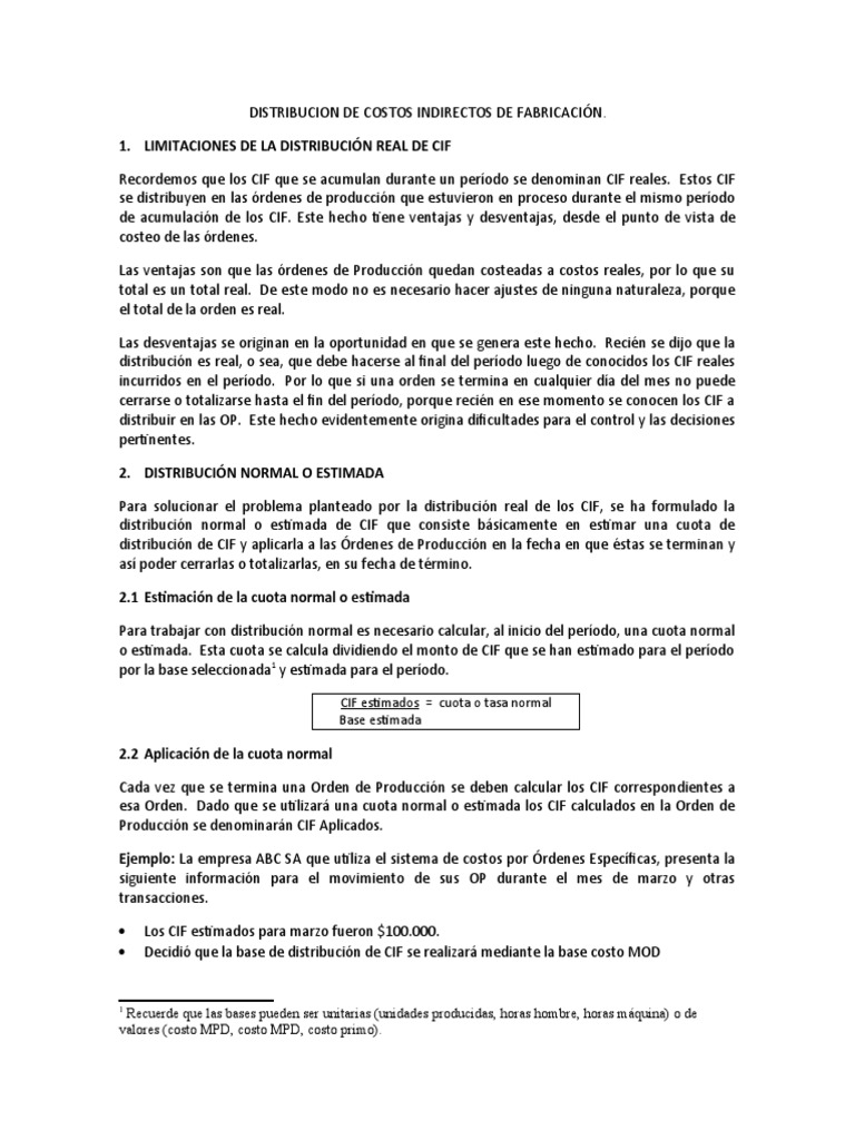 Guia de Distribucion de CIF | PDF | Economias