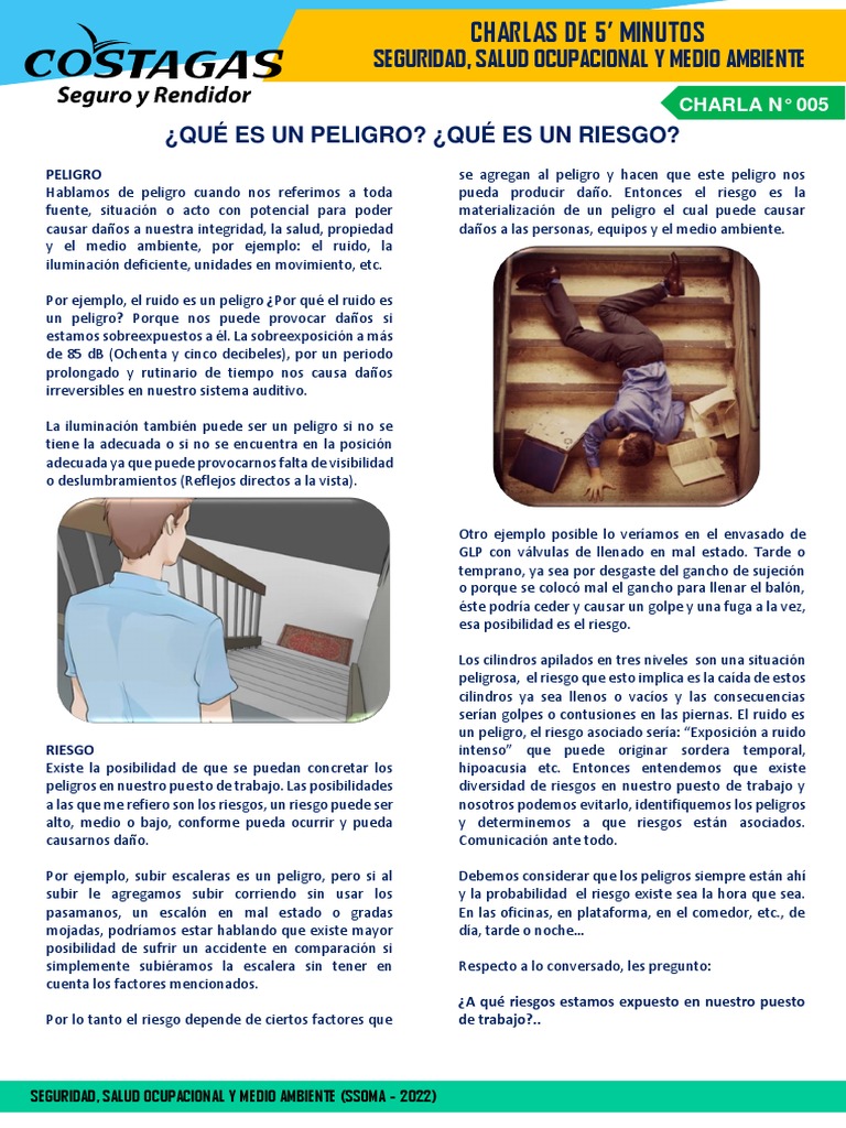 Charla 005 - Que Es Un Peligro, Que Es Un Riesgo | PDF | Riesgo ...