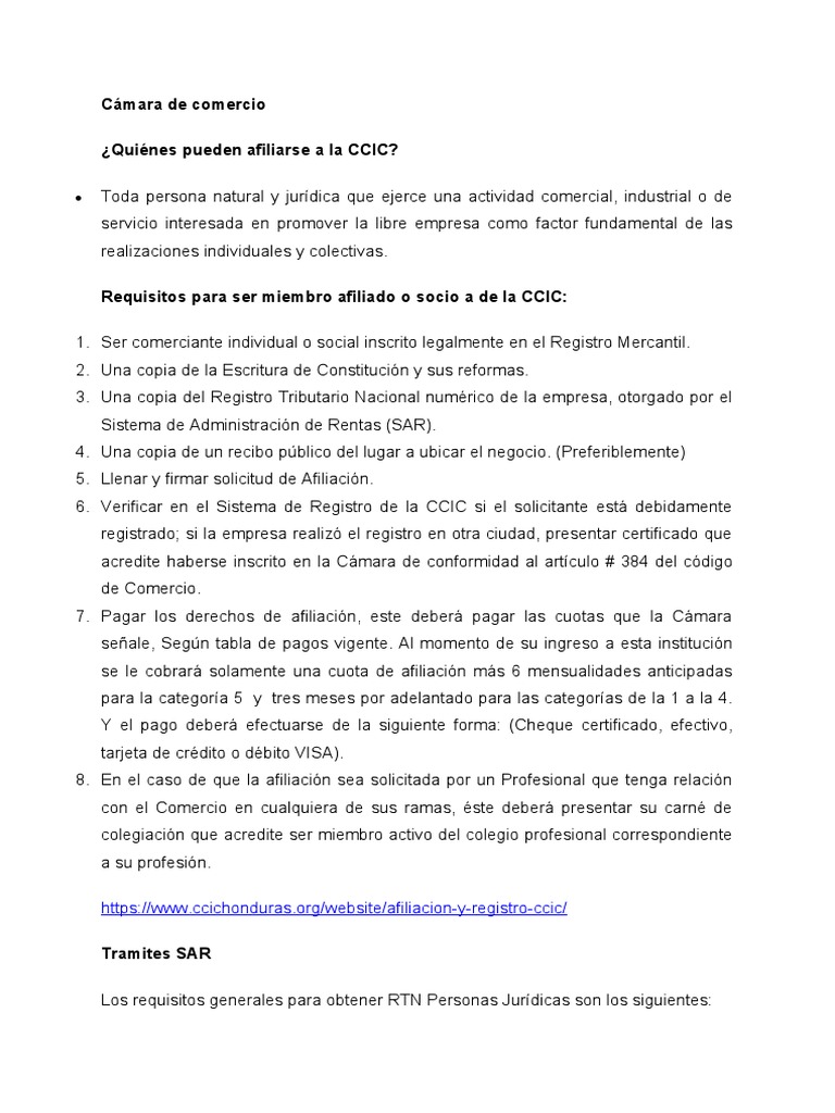 Requisitos para Afiliación a la CCIC | PDF | Sociedad de responsabilidad limitada | Business